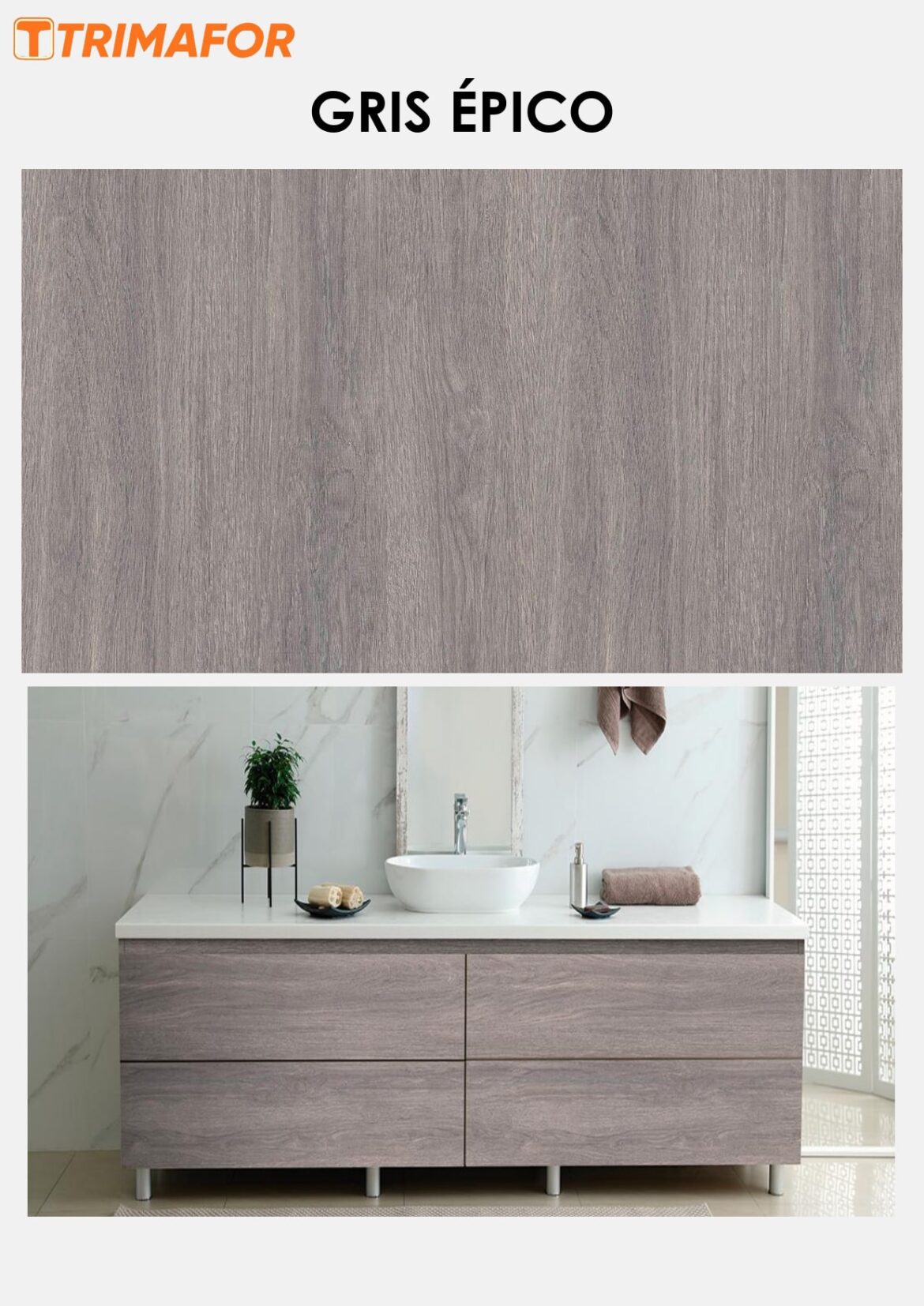 Melamina Gris Épico- Duraplac – Trimafor